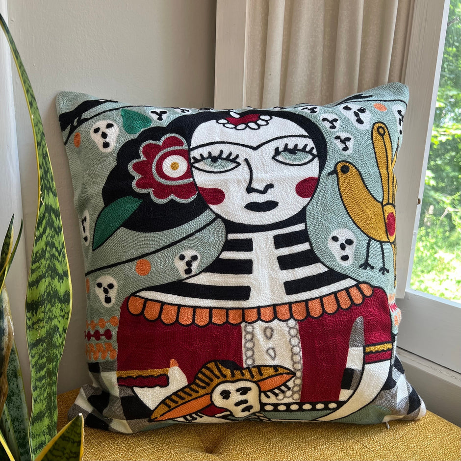 Frida-Inspired Pillow Covers | Embroidered & Waterproof Prints ...