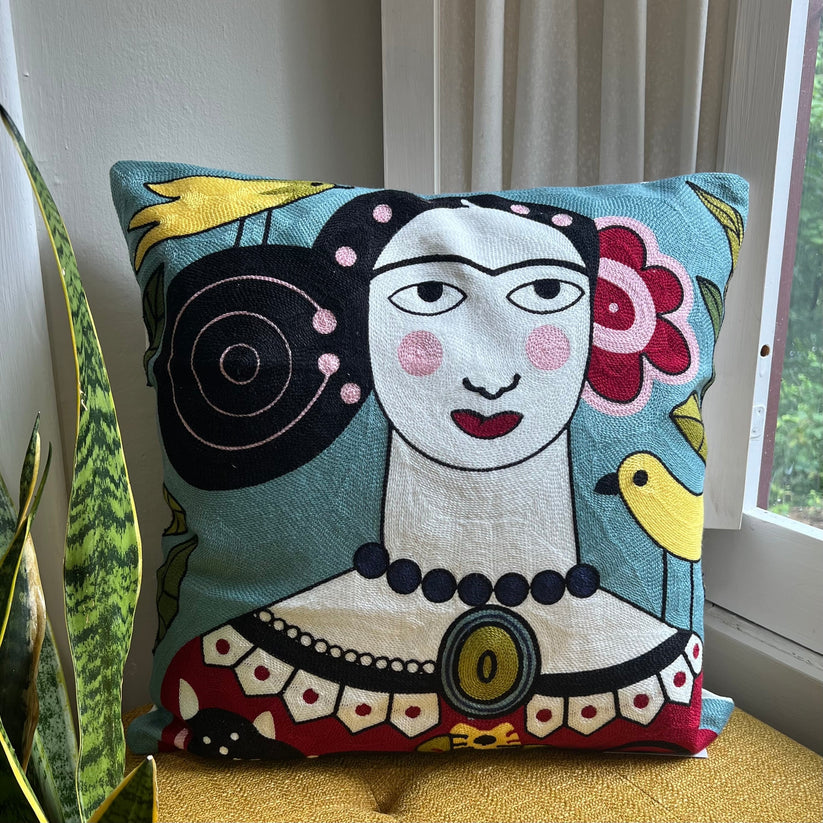 Set of Three Frida Kahlo Inspired Pillow Covers – Quarter Moon Bazaar