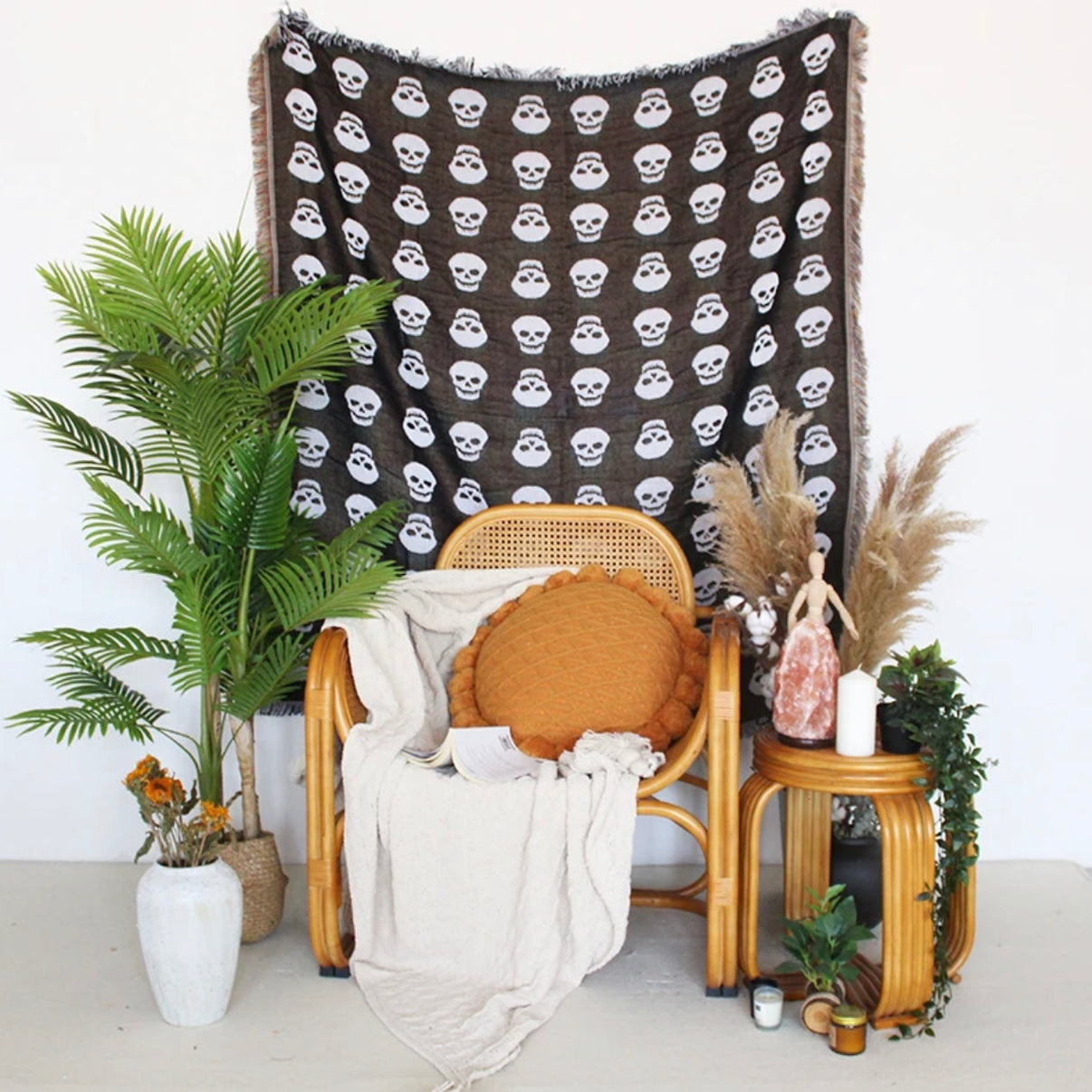 Skull Row Woven Tapestry/Throw – Quarter Moon Bazaar