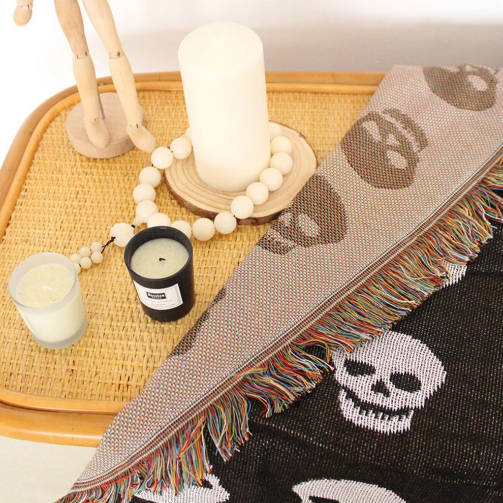 Skull Row Woven Tapestry/Throw – Quarter Moon Bazaar