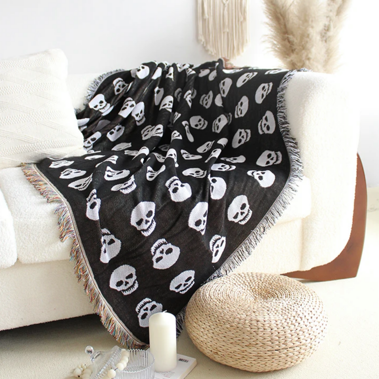 Skull Row Woven Tapestry/Throw – Quarter Moon Bazaar