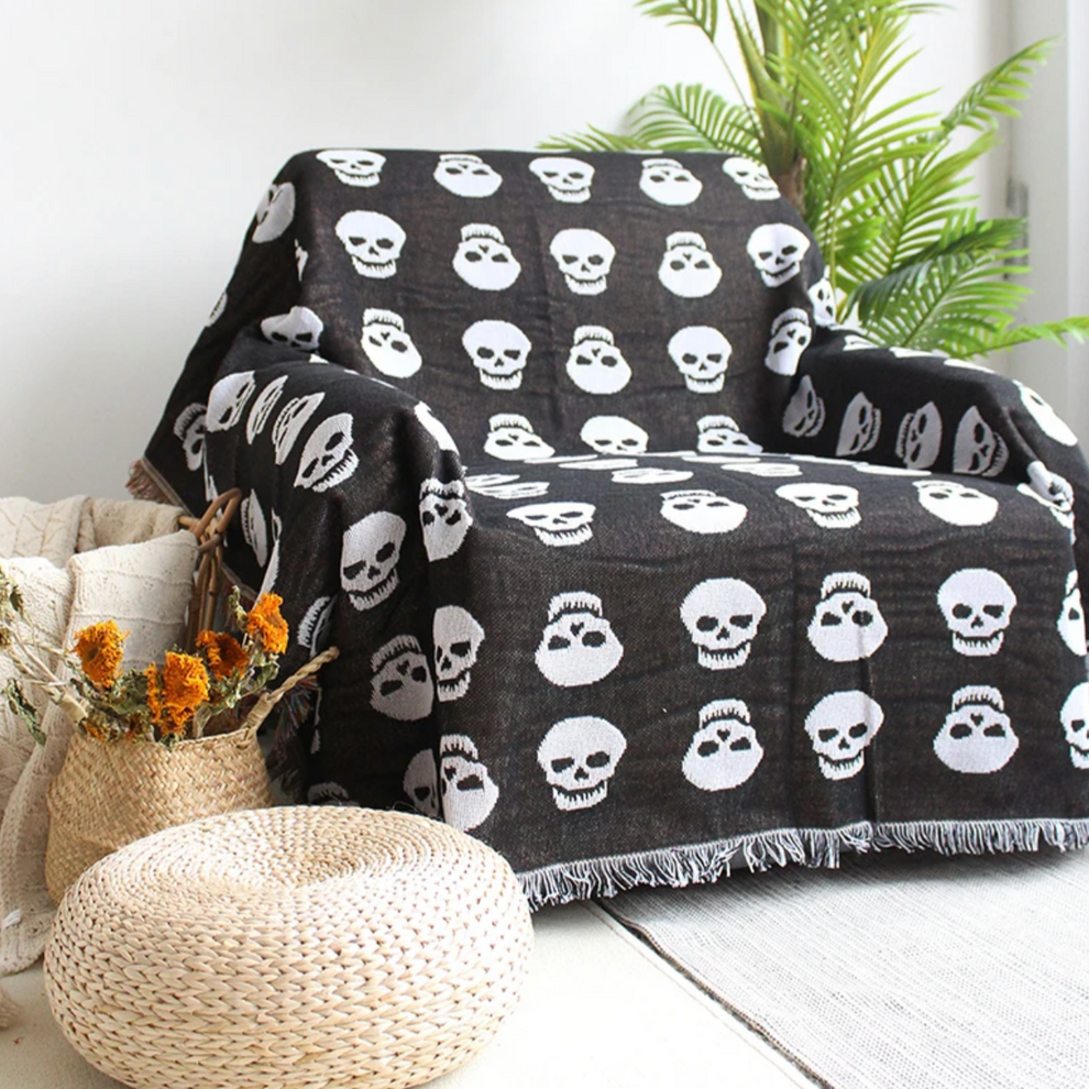 Skull Row Woven Tapestry/Throw – Quarter Moon Bazaar